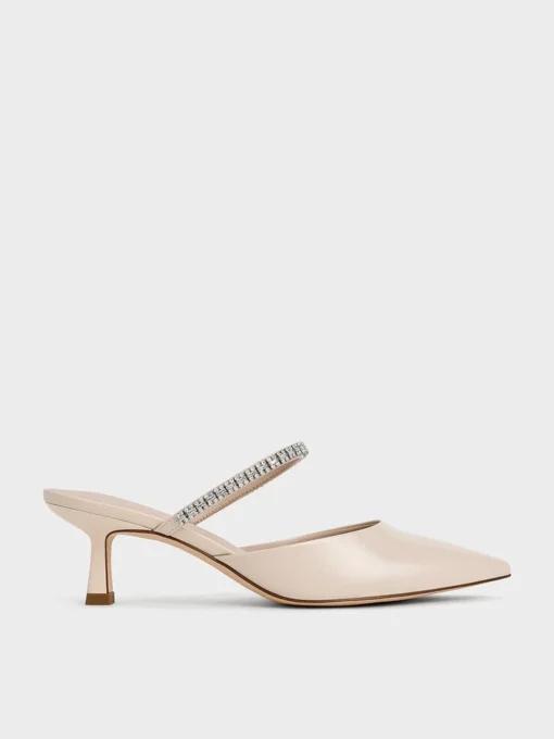Giày mules cao gót mũi nhọn Ambrosia – Kem – CHARLES & KEITH Việt Nam ...